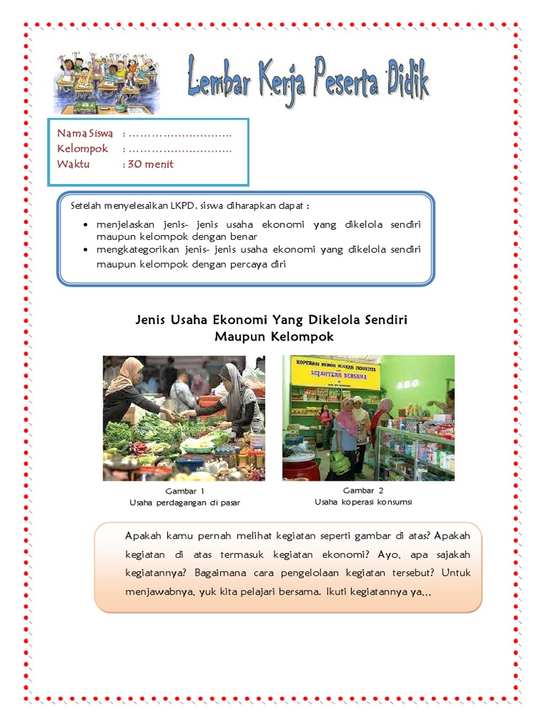 LKPD Jenis Usaha Ekonomi | PDF