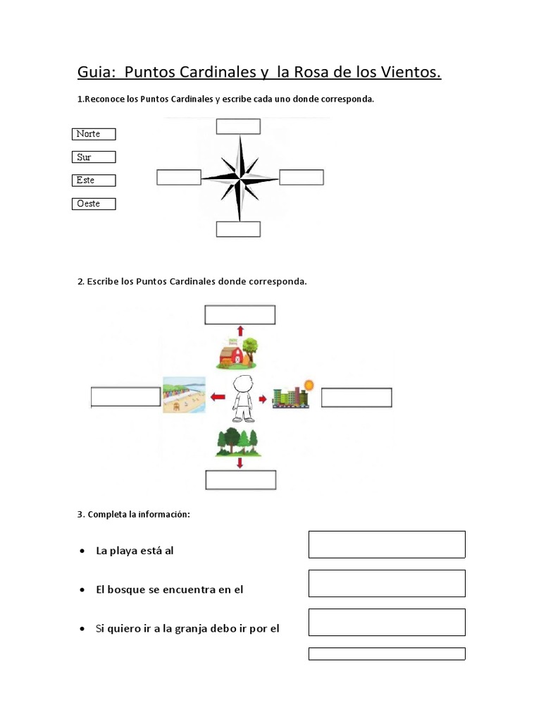 Guia Puntos Cardinales y Rosa de Los Vientos.2bas | PDF