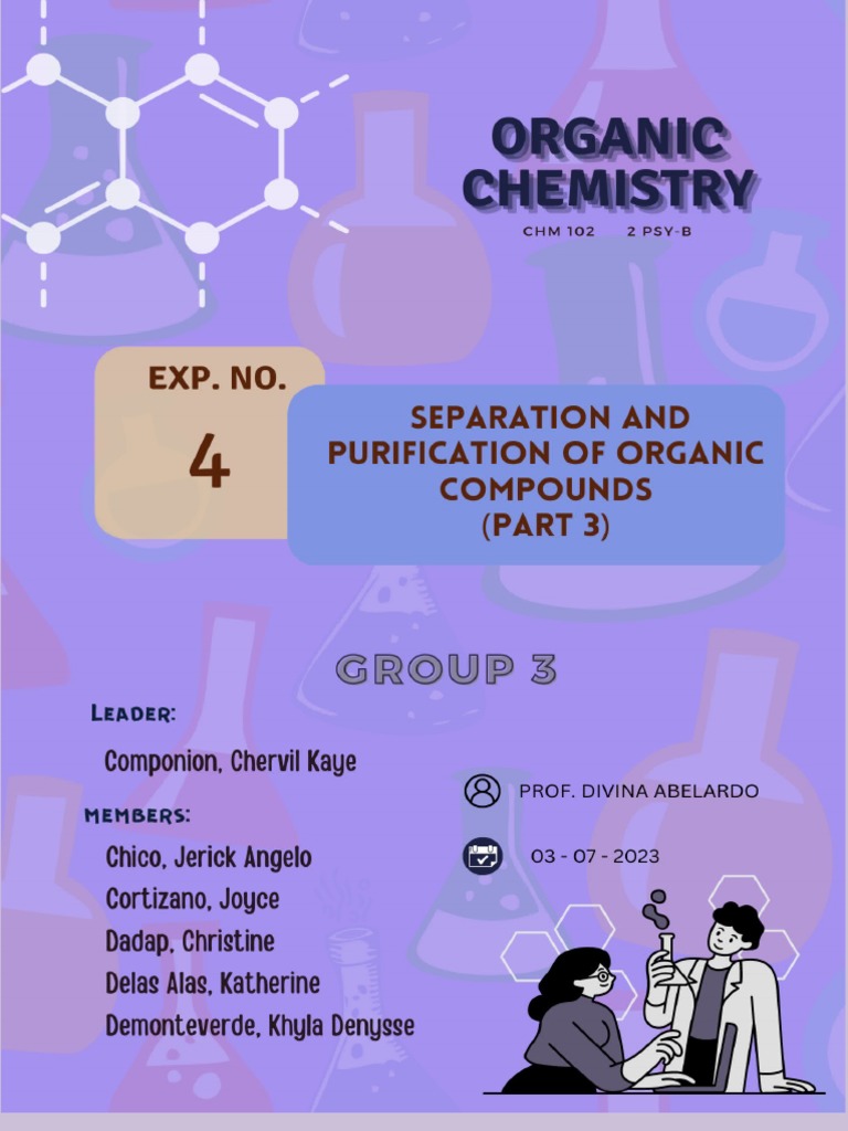 Expt. 4 - Separation and Purification of Org. Compounds (Part 3) | PDF
