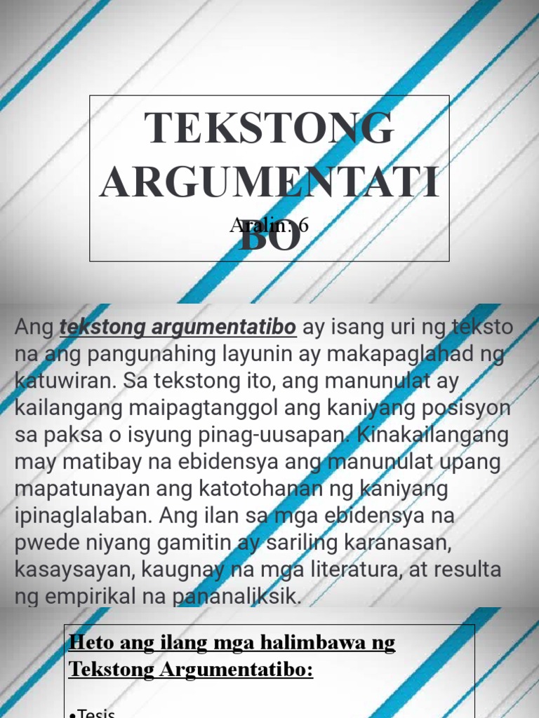 TEKSTONG_ARGUMENTATIBO | PDF