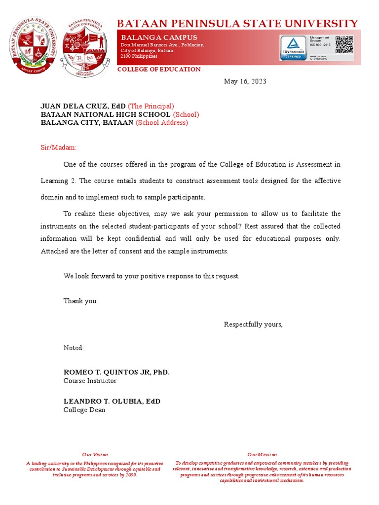 Letter for Deped | PDF