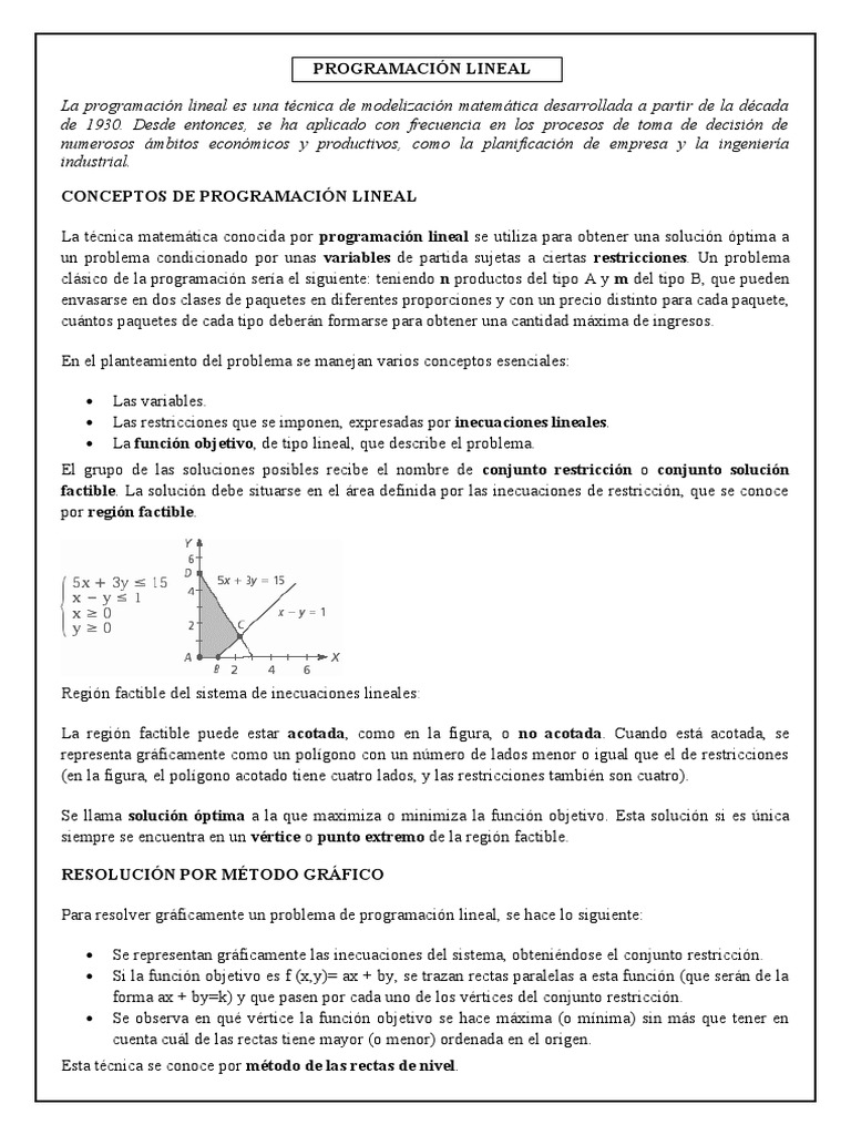 Programación Lineal | PDF | Programación lineal | Ecuaciones
