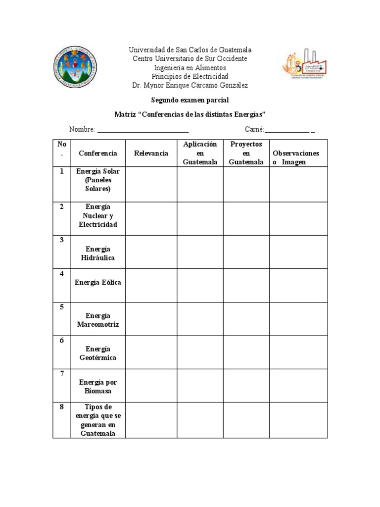 Segundo Examen Parcial "Principios de Electricidad" | PDF
