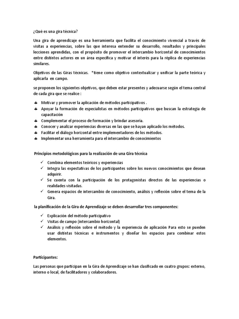 Gira Técnica | PDF | Aprendizaje | Planificación