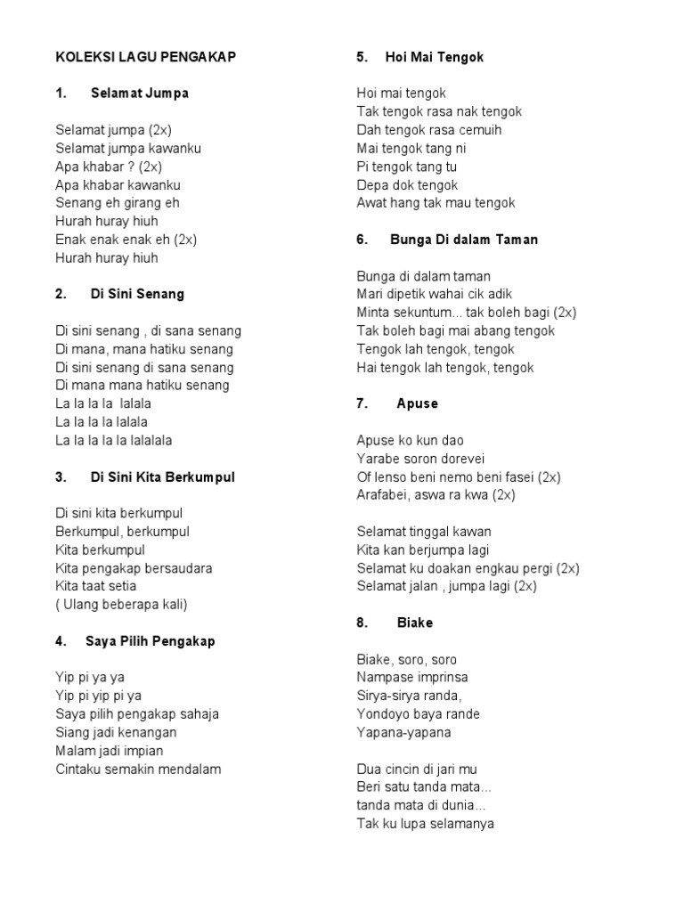Koleksi Lagu Pengakap | PDF