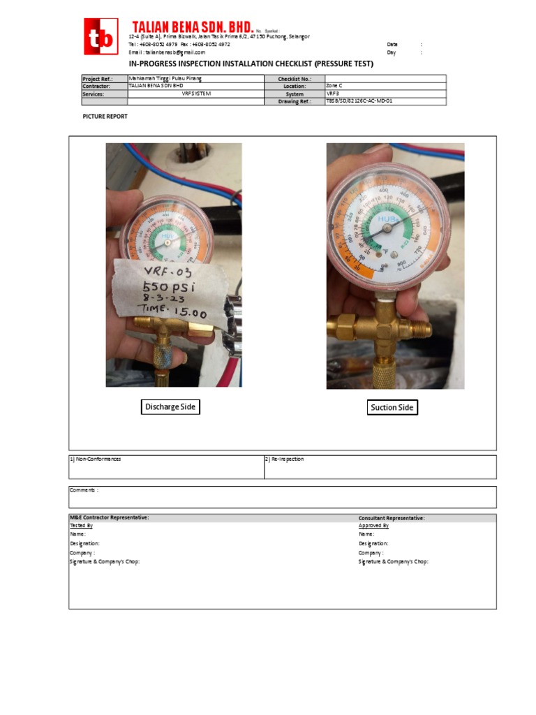 Acmv - Pressure Test (Piping) - Mahkamah Pulau Pinang | PDF