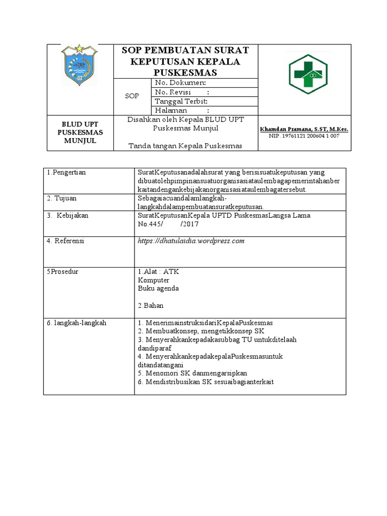 Sop Penyusunan SK | PDF