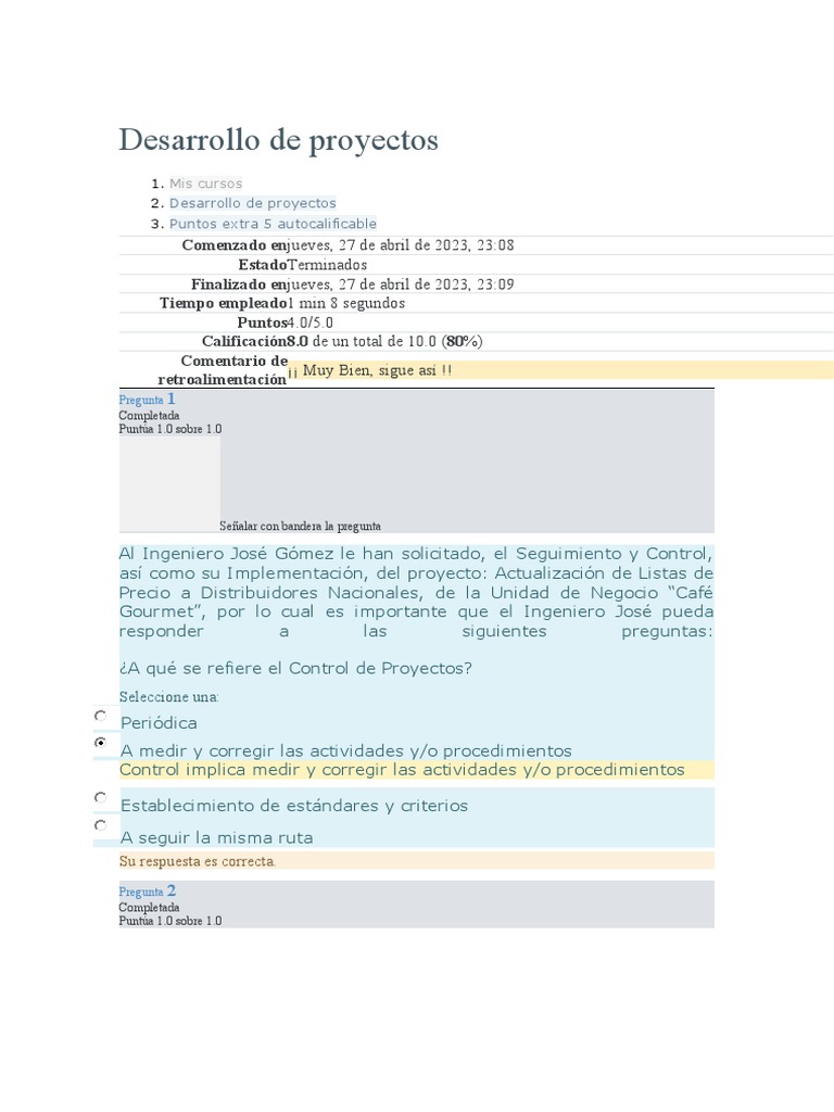 Desarrollo de Proyectos Semana 5 | PDF