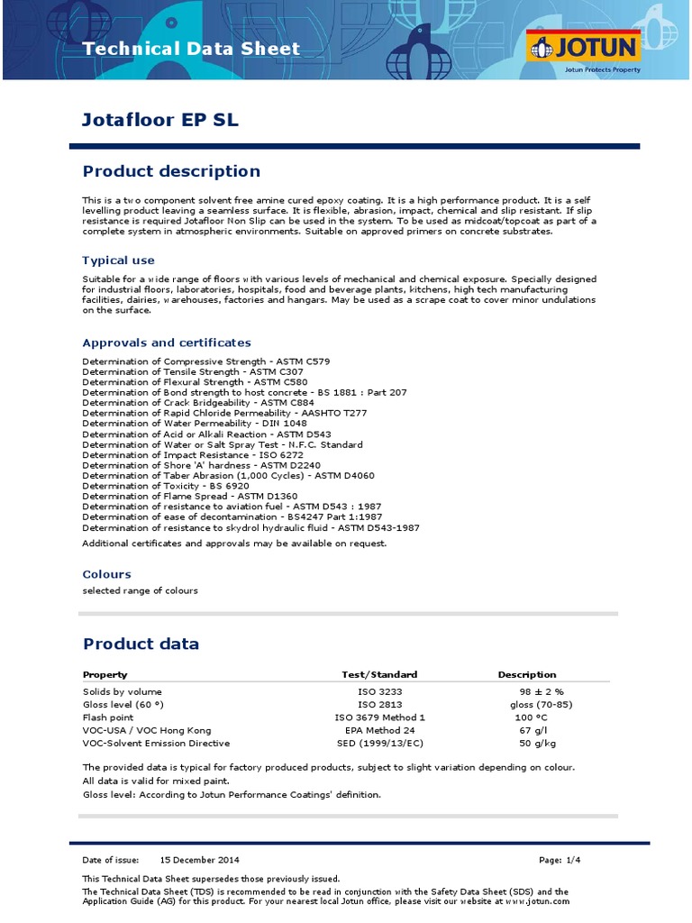 Jotafloor EP SL | PDF | Epoxy | Concrete