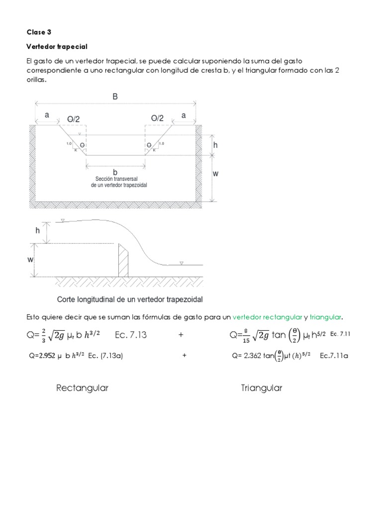 Vertedor Trapezoidal y Cipolletti | PDF