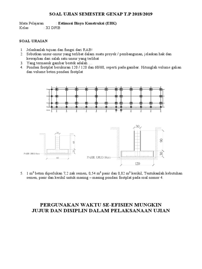 Soal Ebk Sem Genap 2019 | PDF | Teknologi & Rekayasa