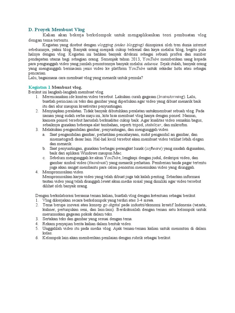 LKPD 4 Materi Teks Berita Vlog | PDF | Seni | Komputer
