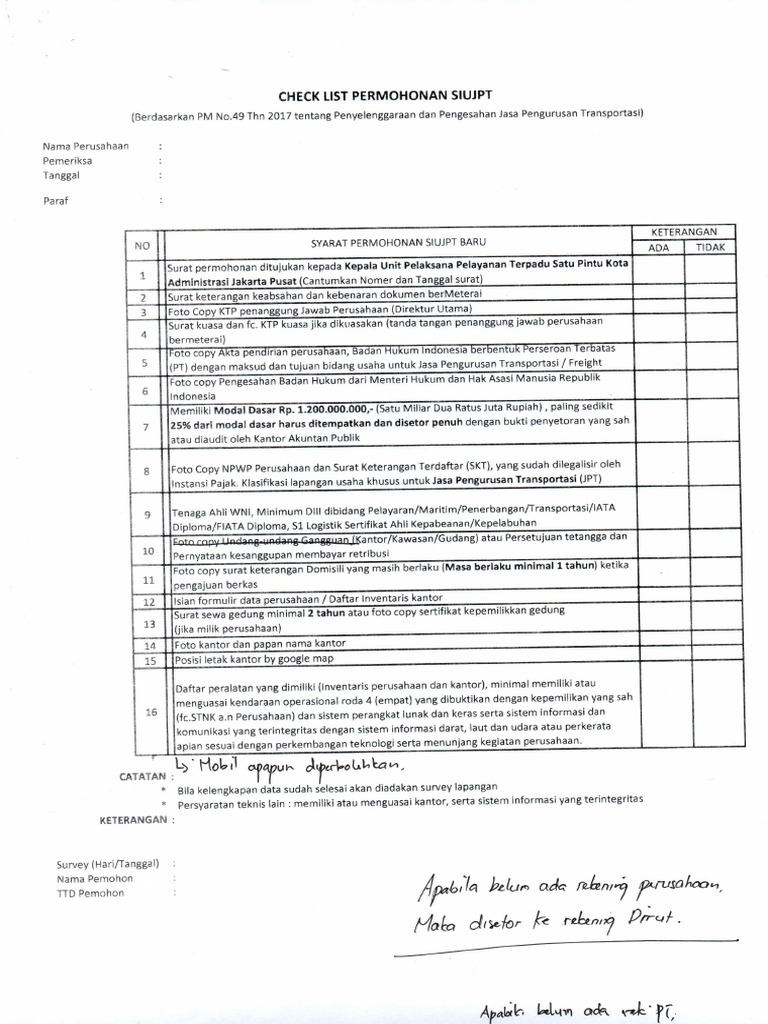 Syarat SIUJPT 2018 | PDF