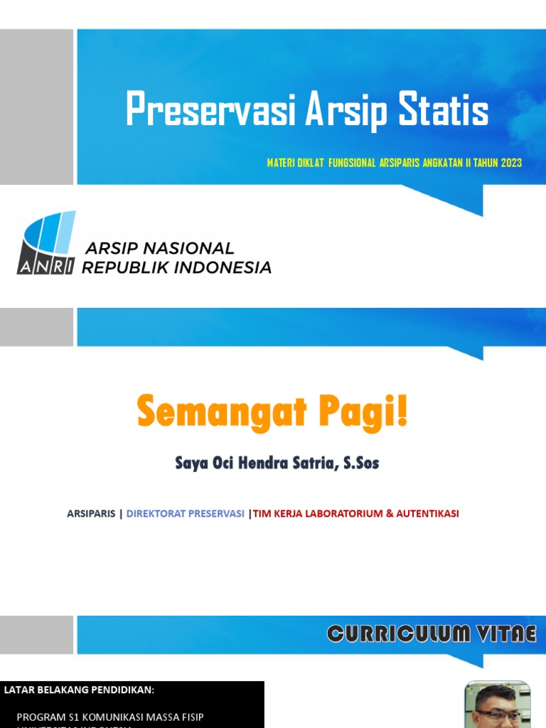Materi Preservasi Arsip Statis | PDF