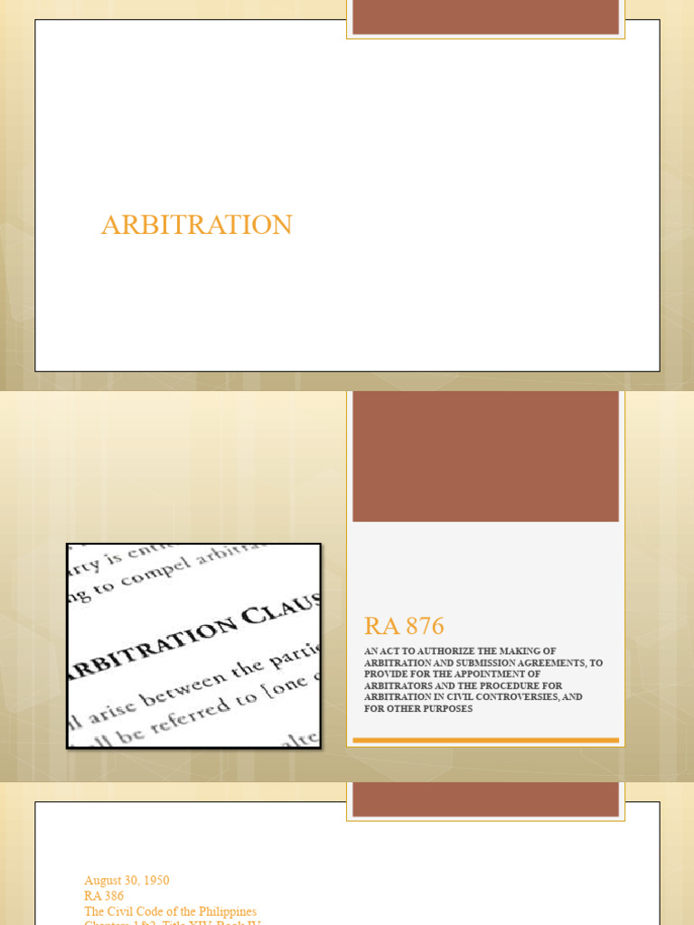 RA 876 Consolidated Ver 1 | PDF | Arbitration | Brief (Law)