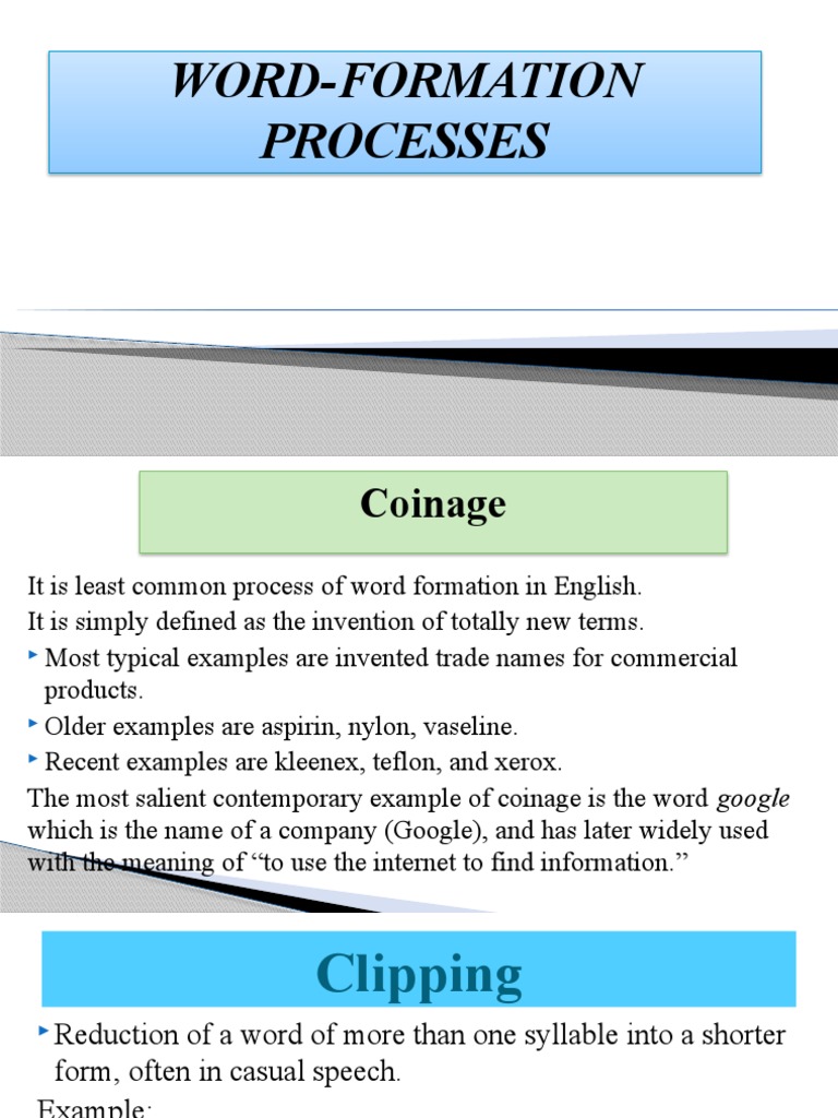 Word Formation Processes | PDF Word Formation Processes | PDF