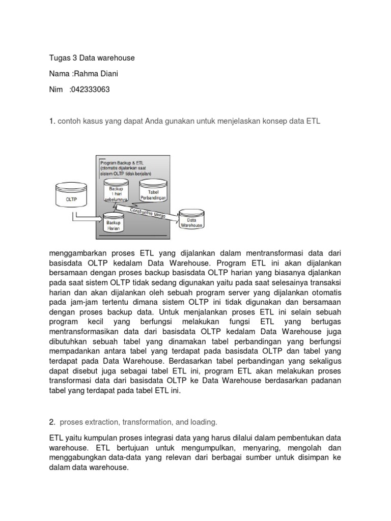Tugas 3 Data Warehouse.. | PDF