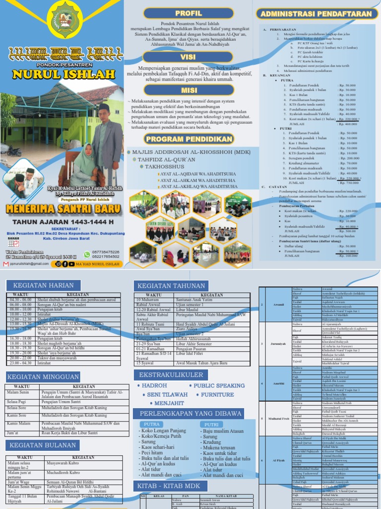 Bismillah Brosur Ma'Had Nurul Ishlah Tp.1443 - 1444 | PDF
