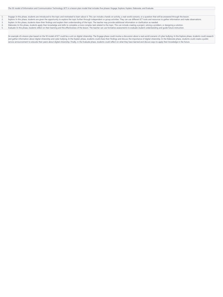 Lesson Plan of ICT | PDF