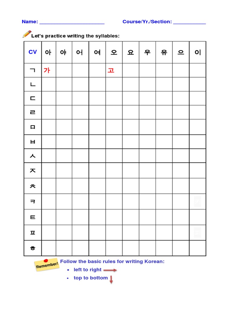 Assign#2 Korean Syllables | PDF