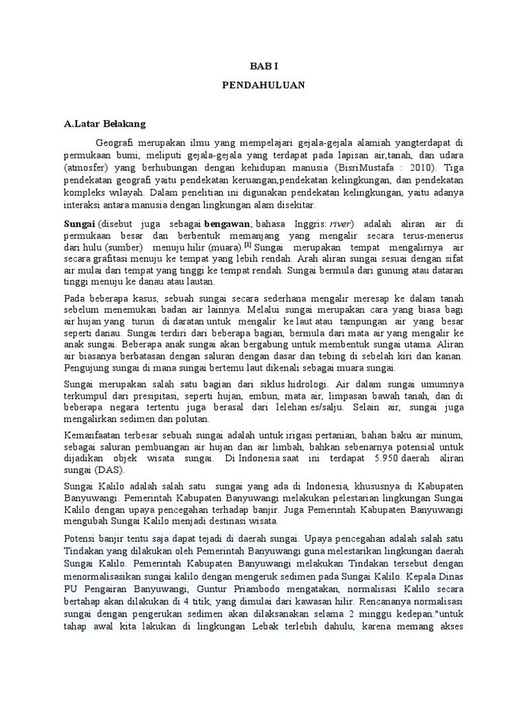 Pelestarian Sungai Kalilo Banyuwangi | PDF