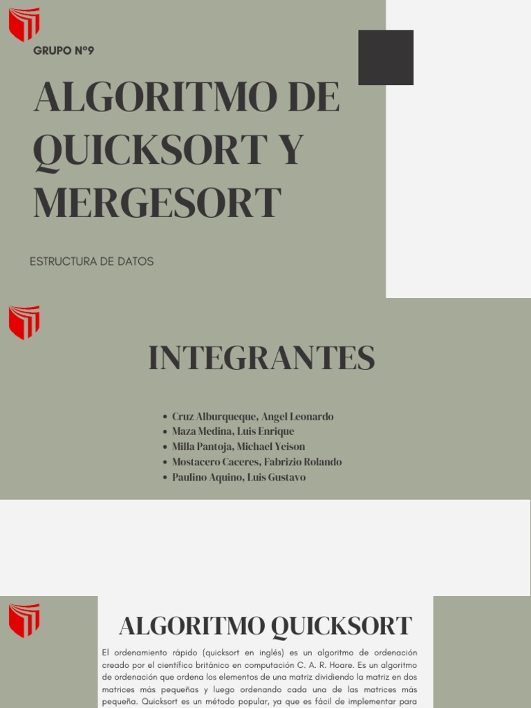 Quicksort y Mergesort | PDF