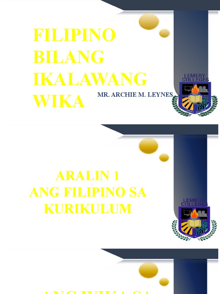 Aralin 1 Filipino | PDF