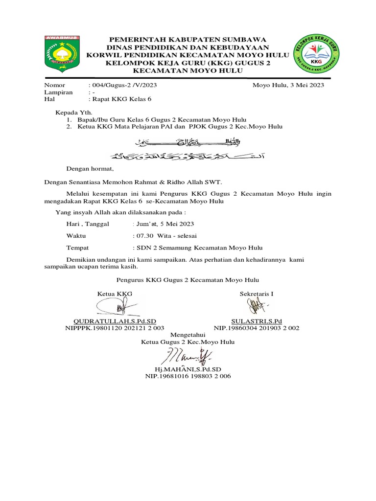 Undangan KKG 2023 | PDF