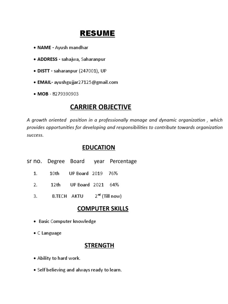 Ayush Resume | PDF
