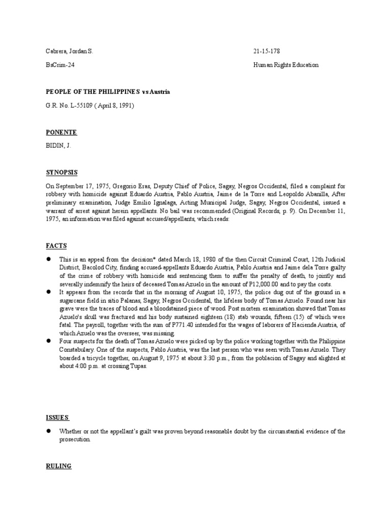 Cabrera Case6 7 Tysm Love | PDF | Reasonable Doubt | Burden Of Proof (Law)