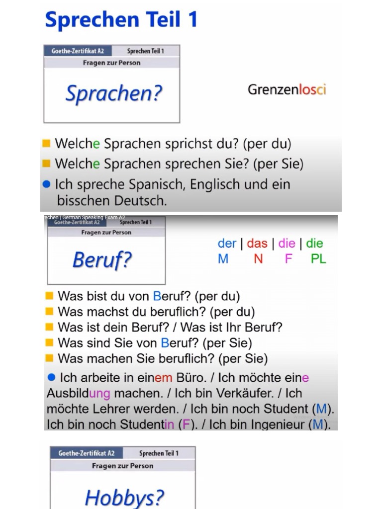 A2 Sprechen 3teile | PDF