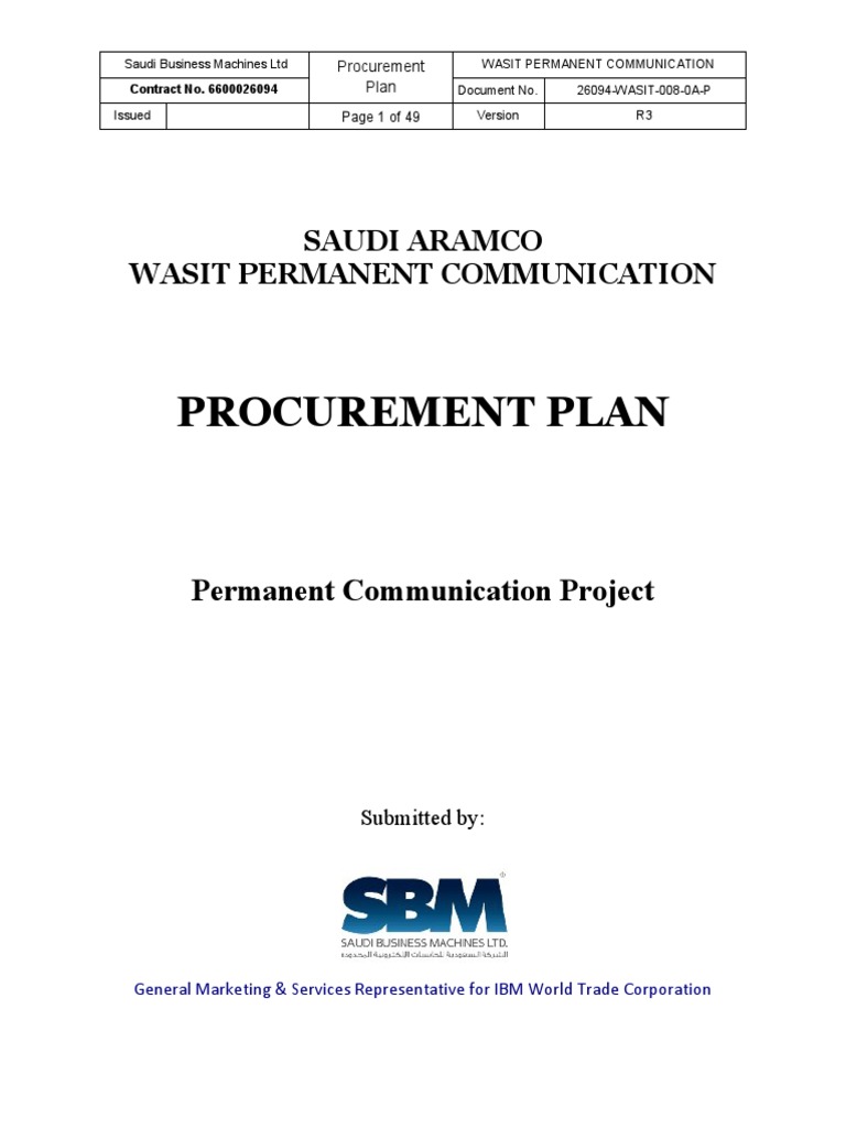 Wasit 008 0a P Procurement Plan r3 | PDF | Procurement | Specification ...