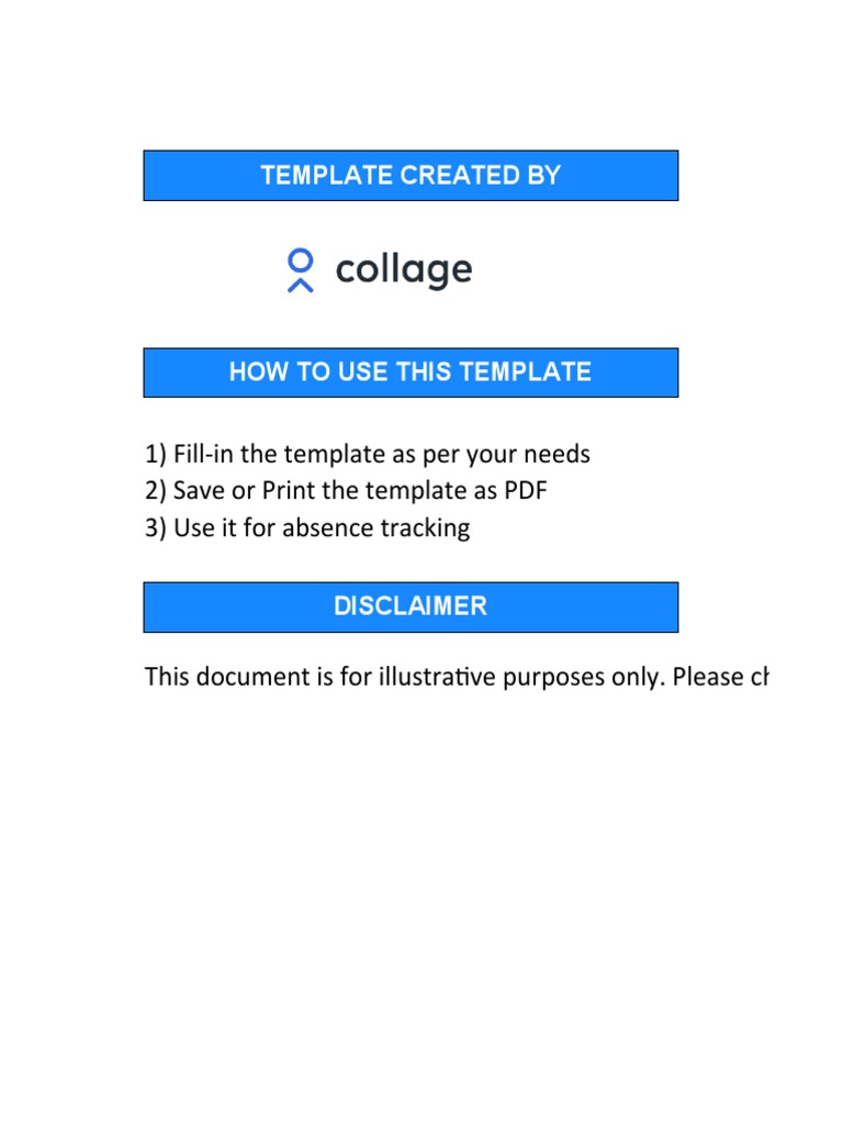 Excel Employee Absence Template | PDF