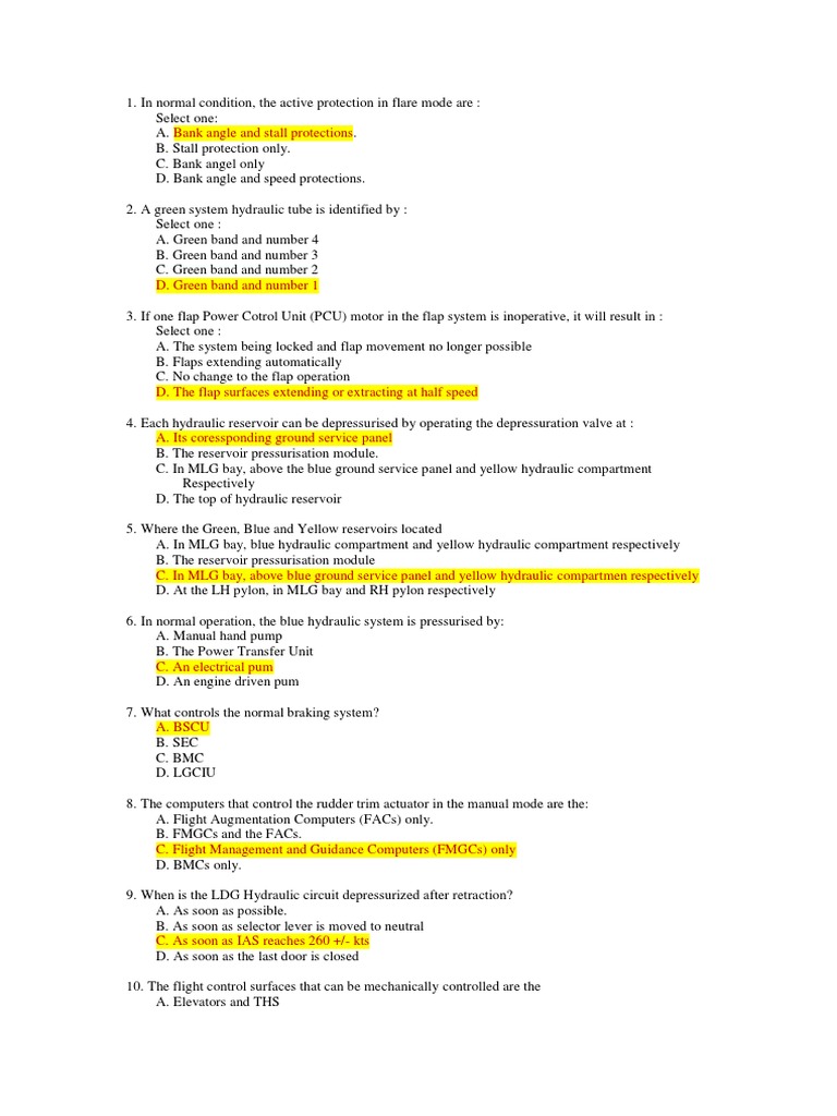 Exam 004 | PDF | Aircraft Flight Control System | Flight Control Surfaces