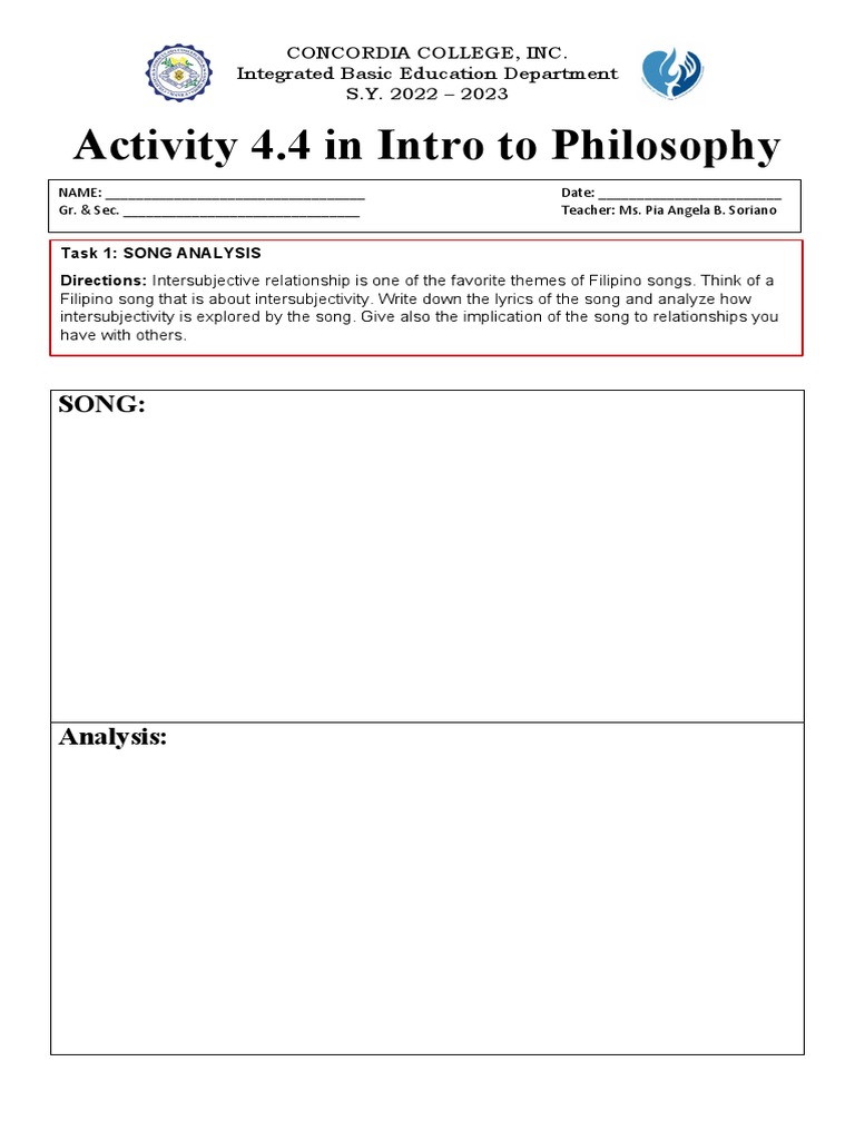 Intro To Philo Activity 4.4 | PDF