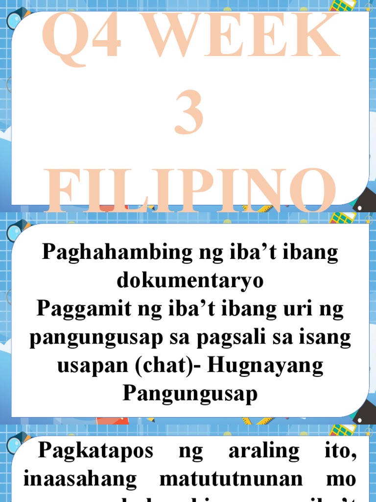 q4 w3 Filipino | PDF