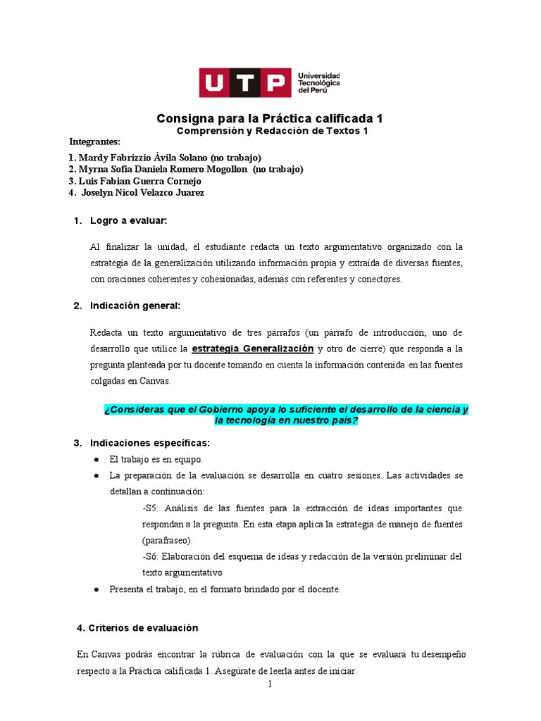 U2 GC - N01i - Pc1consigna - 23c1m (V) - 1 | PDF