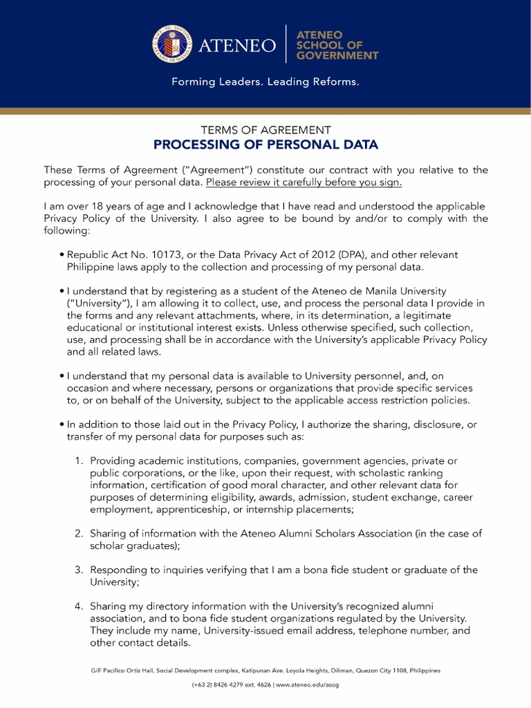 ASOG Data Processing Agreement Form | PDF