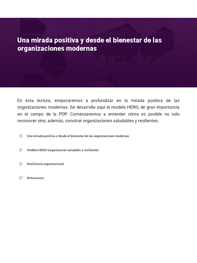 Modelo HERO: Organizaciones Saludables y Resilientes | PDF ...
