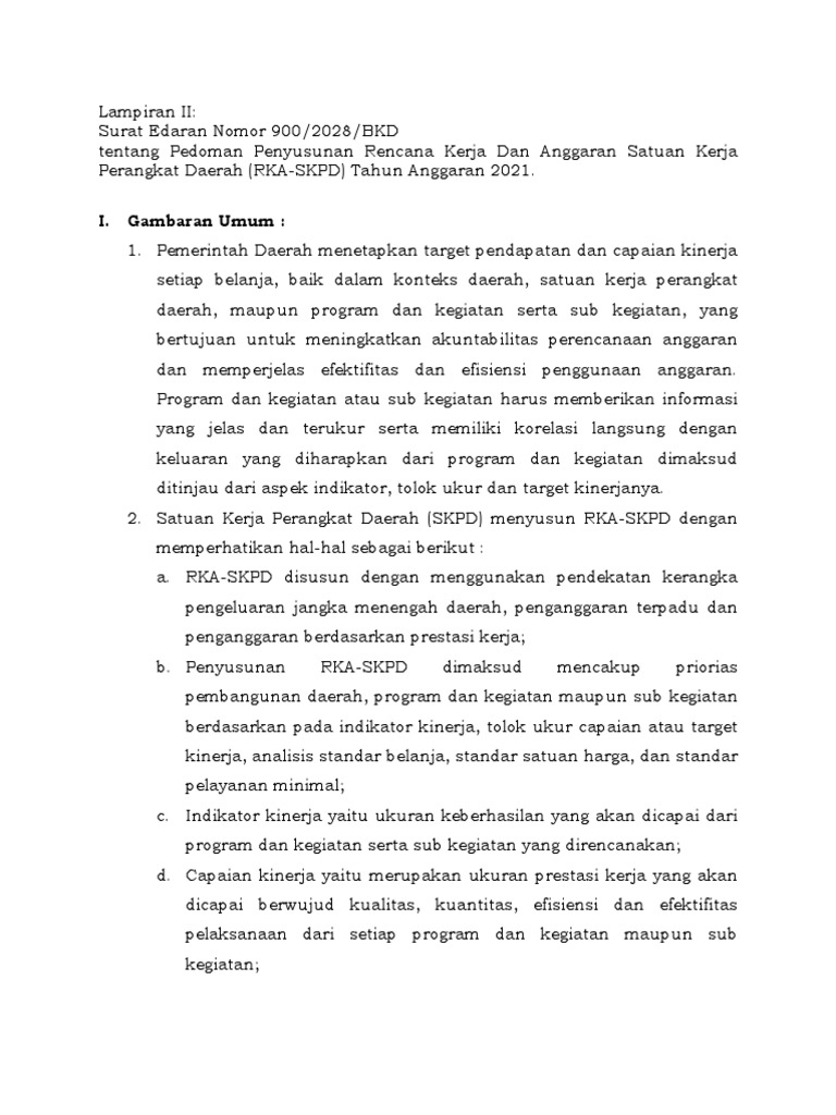 3.-Surat-Edaran-Bupati-Pedoman-Penyusunan-RKA-SKPD-TA-2021-Lampiran 2 | PDF