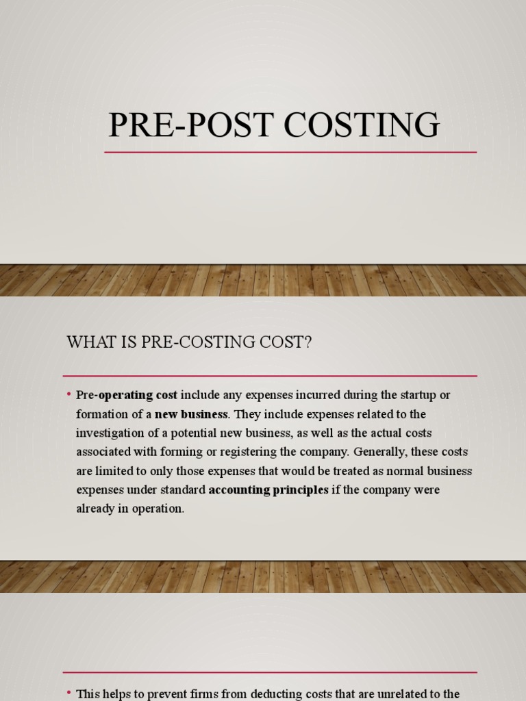 Pre Post Costing | PDF