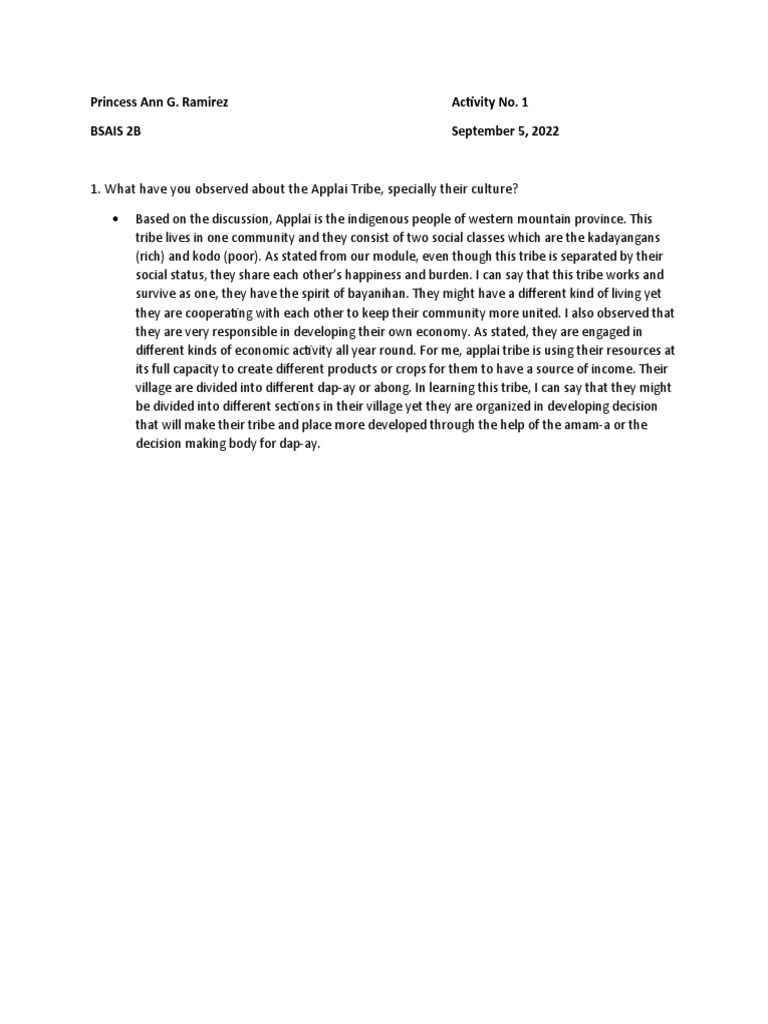 Insights on the Applai Tribe Culture | PDF