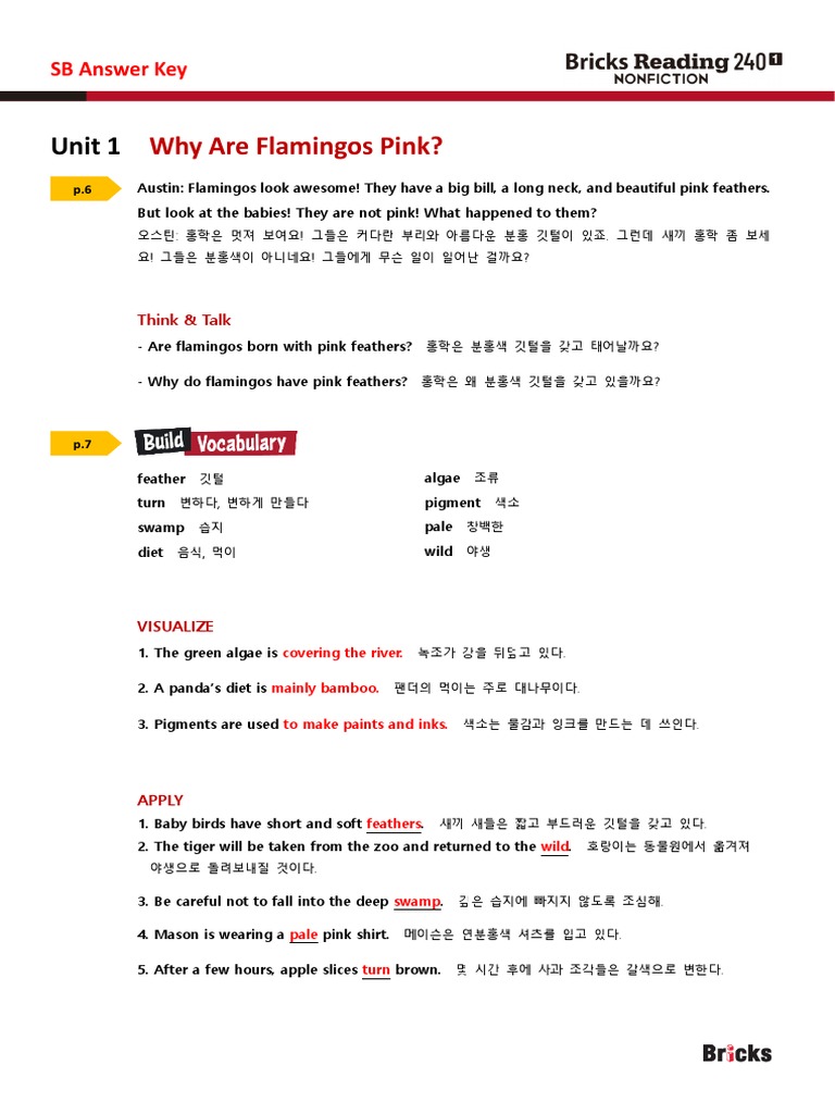 Bricks Reading 240 Nonfiction - L1 - SB - Answer Key | PDF