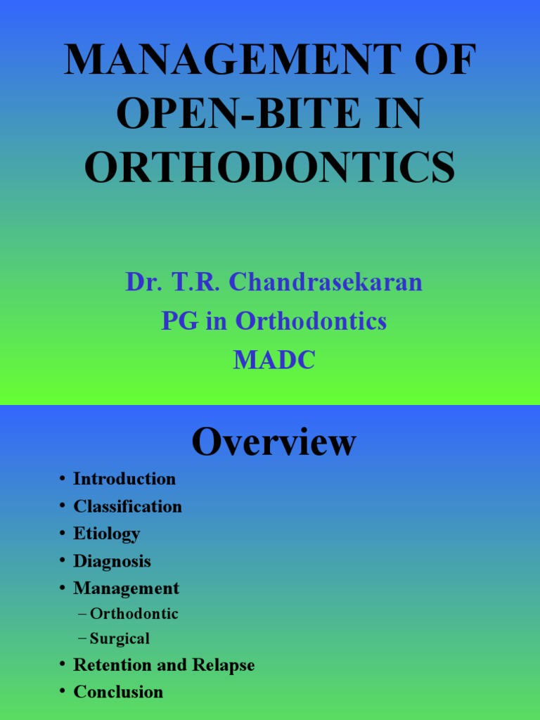 Managing Infantile Open Bite in Orthodontics | PDF