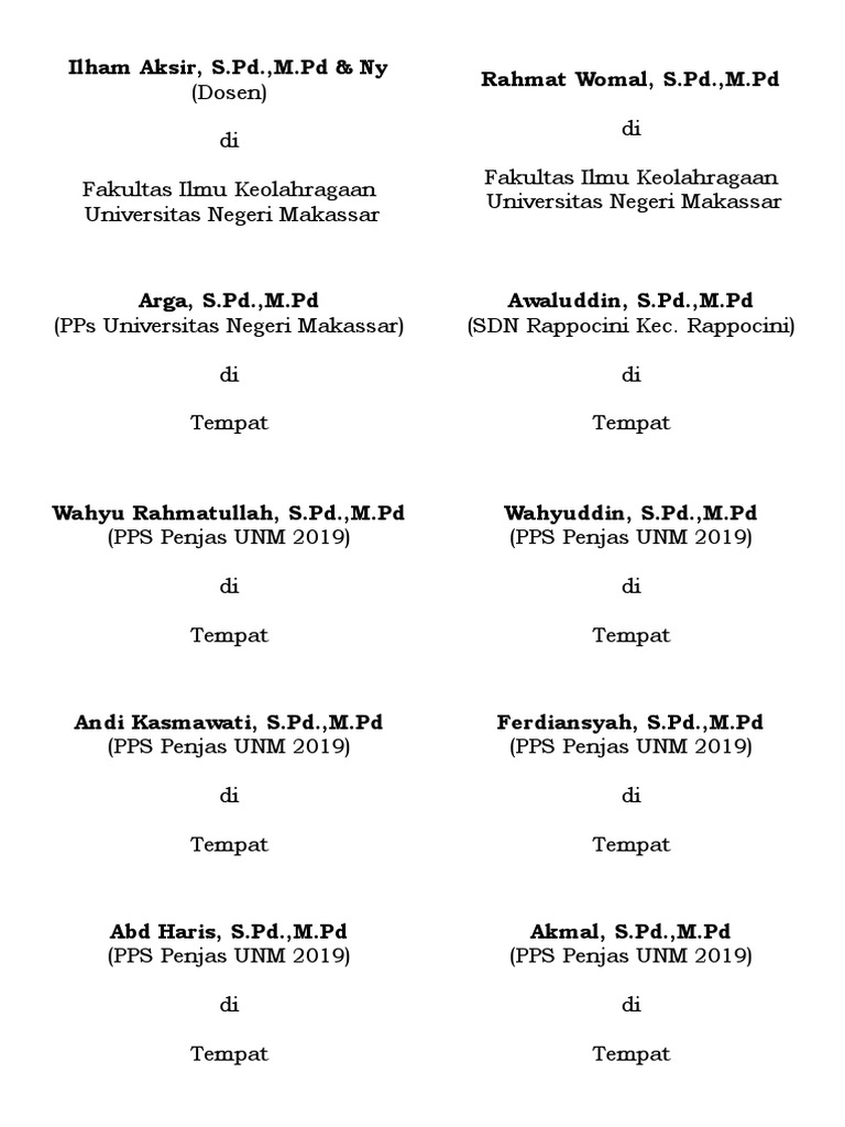 Label Undangan AZWAR & RIASA | PDF