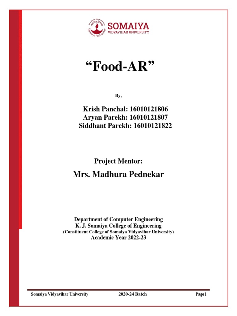 Food-AR: An Innovative AR Solution for Restaurant Menus | PDF ...