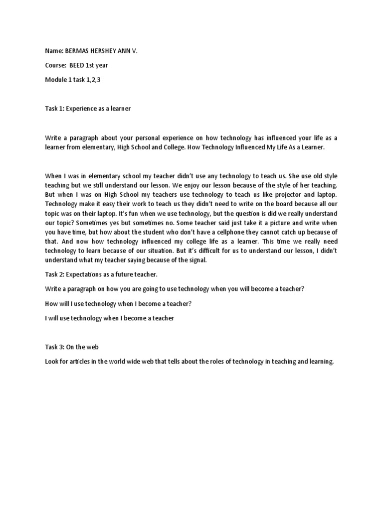 Module 1 Task 1,2,3 Hershey Ann | PDF