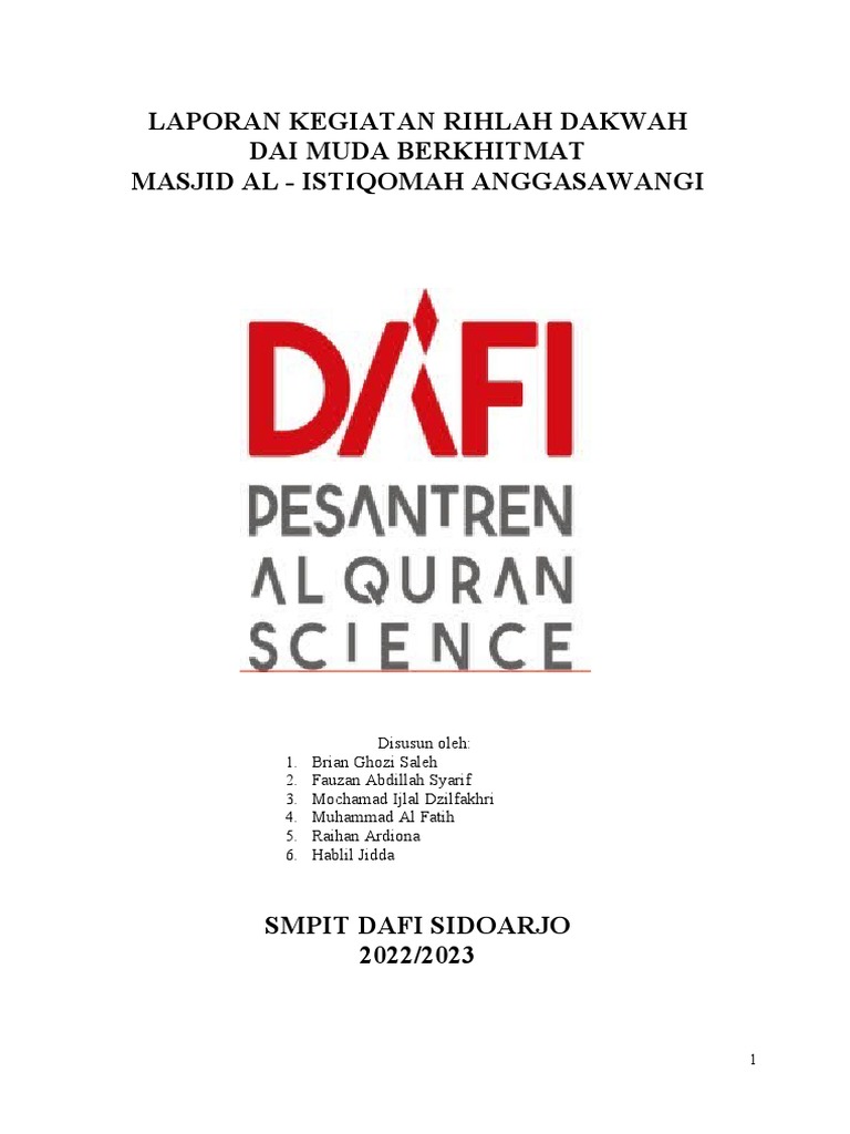 LAPORAN DMB (DAI MUDA BERKHIDMAT) Al Istiqomah | PDF