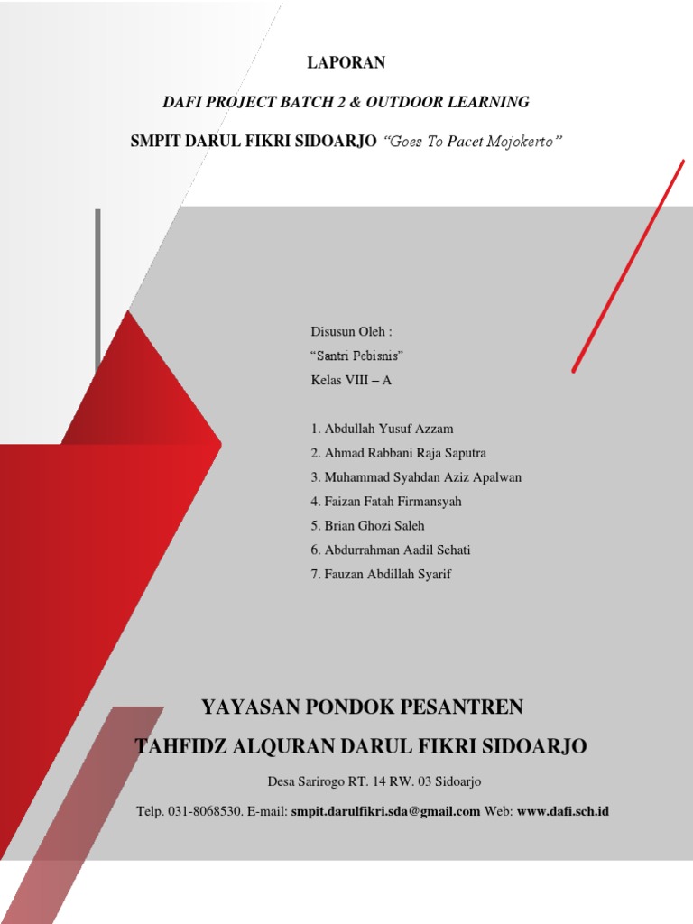 Laporan ODL Dafi Project Batch 2 Santri Pebisnis | PDF