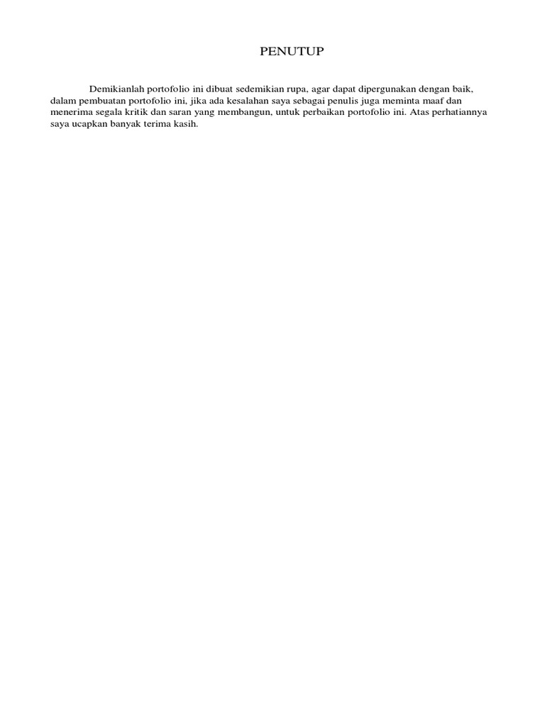 Portofolio Penutup | PDF